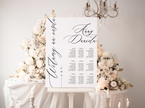 tablica z planem stołów na wesele plan stołów weselnych prosty i ...